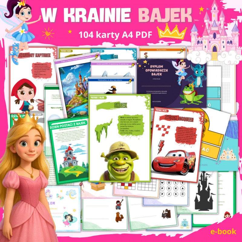 Zestaw na Dzień Postaci z Bajek – karty pracy i zabawy dla dzieci